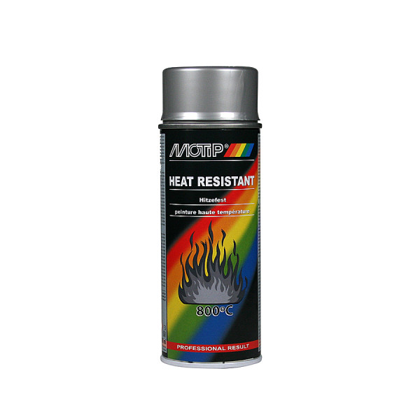 Motip 800C Silver Heat Resistant 400ml Aerosol Spray Paint